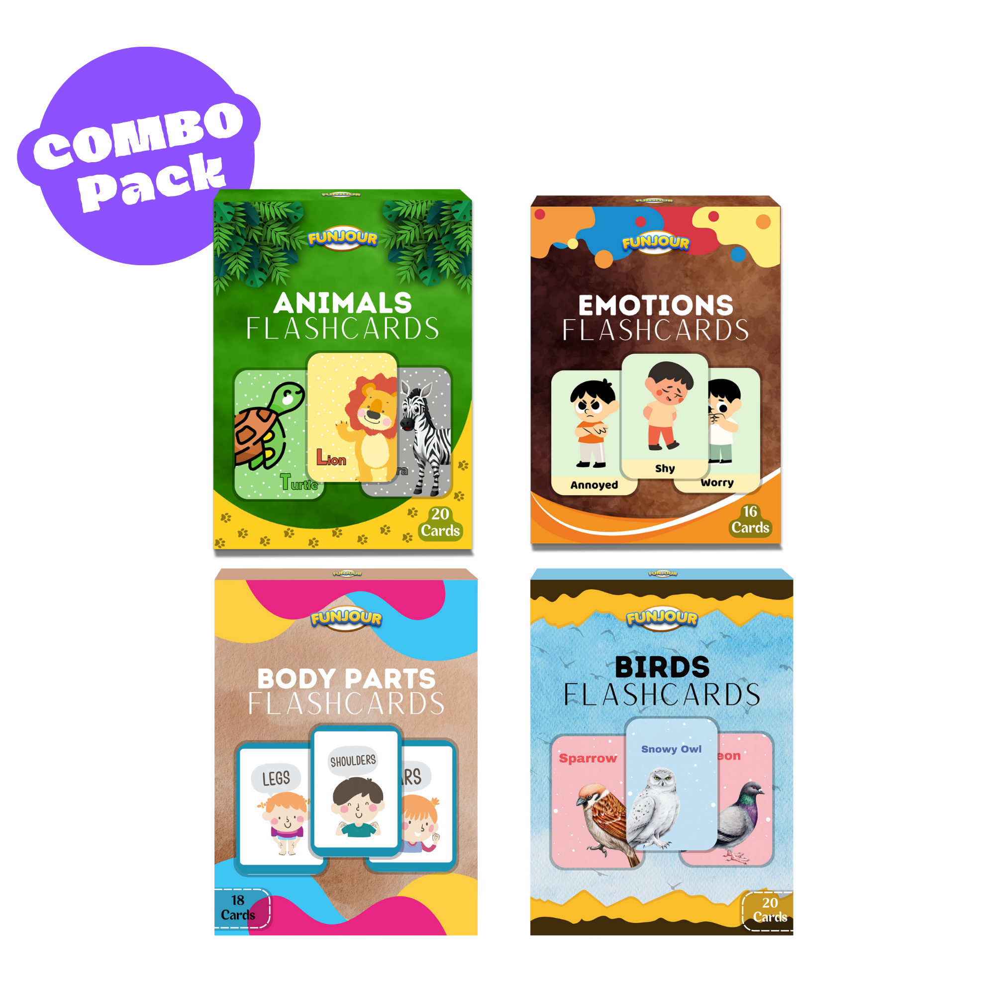 Flash Card Pack of 4 | Educational & Stem Toy | Easy Learning Fun | Bi ...