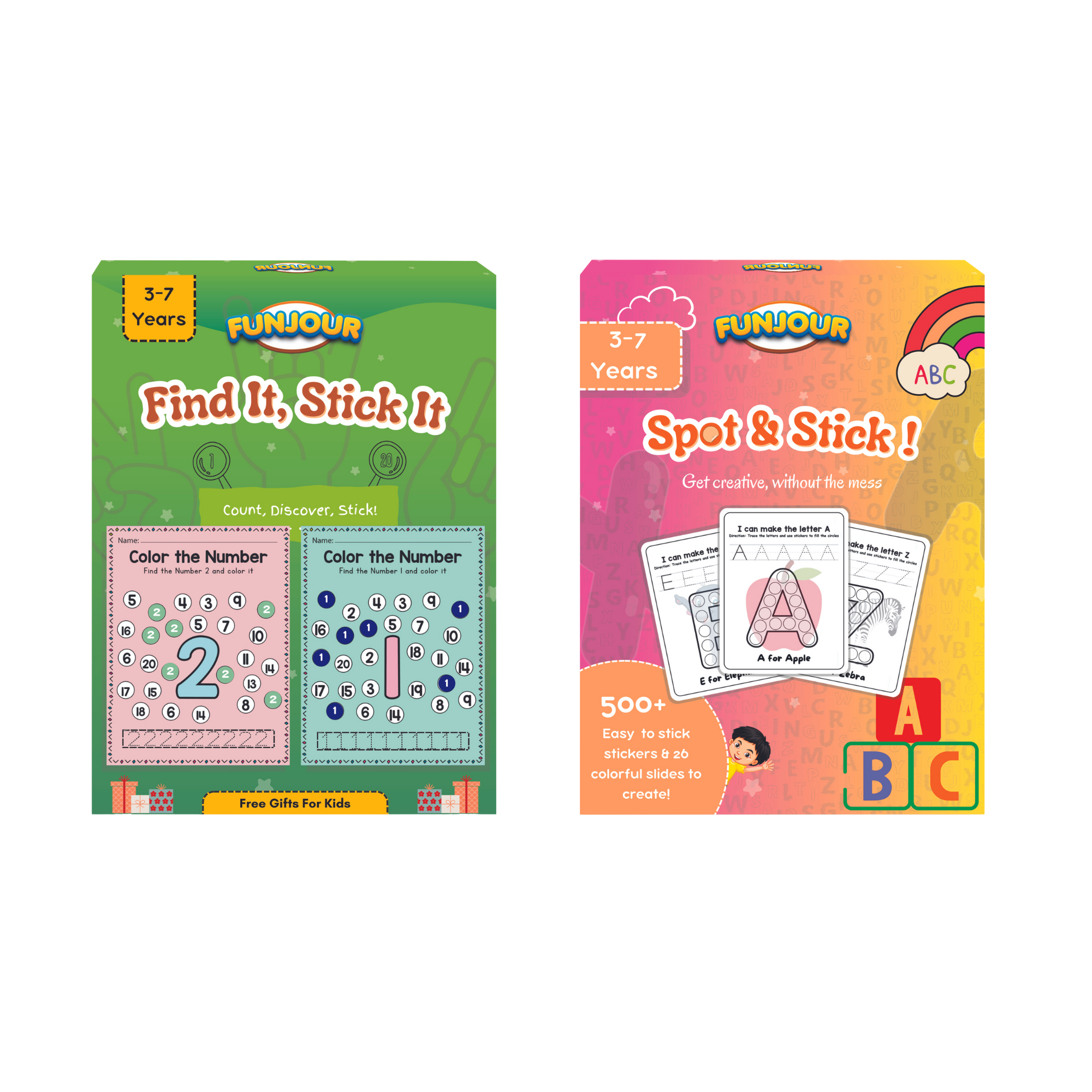 Spot & Stick A to Z Alphabet and Find & Stick It Number Combo Pack ...